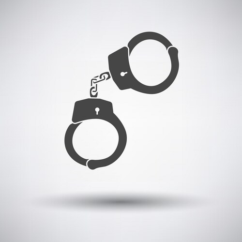 Handcuff icon silhouette Royalty Free Vector Image