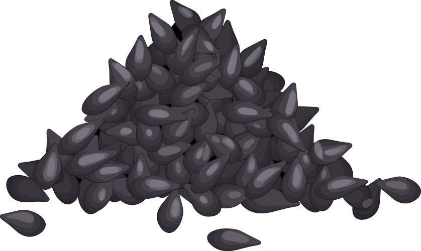 Sesame seed black cartoon Royalty Free Vector Image