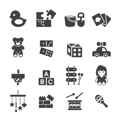 Toys icons collection Royalty Free Vector Image