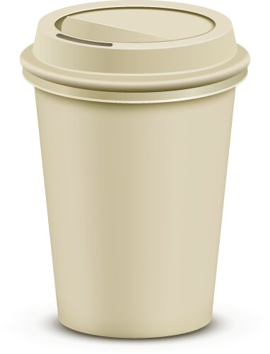 Cartoon paper cup with coffee or tea Royalty Free Vector