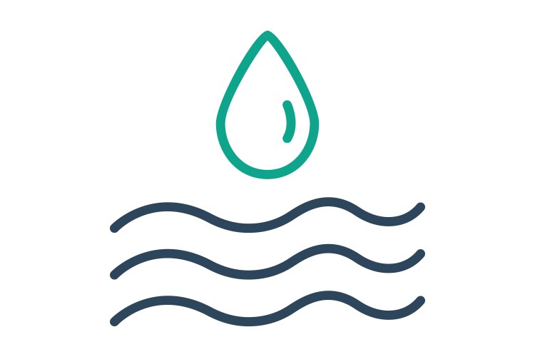 Storm water icon droplets with below Royalty Free Vector