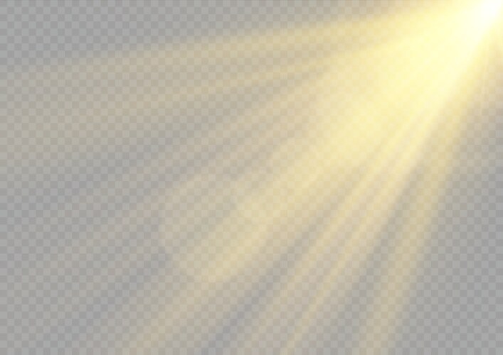 Gold sun rays light star flare glare sparkles Vector Image