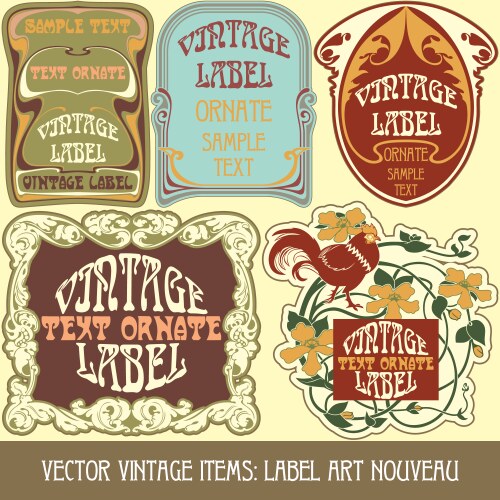 Set of label design elements Royalty Free Vector Image