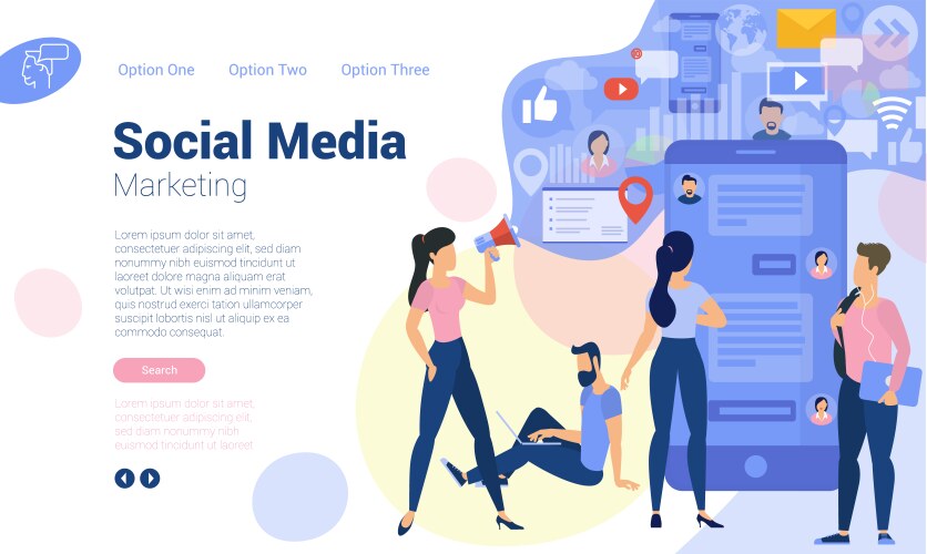 Square internet web page design template Vector Image