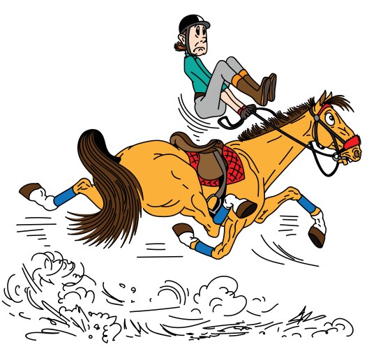 Cartoon race horse with jockey Royalty Free Vector Image