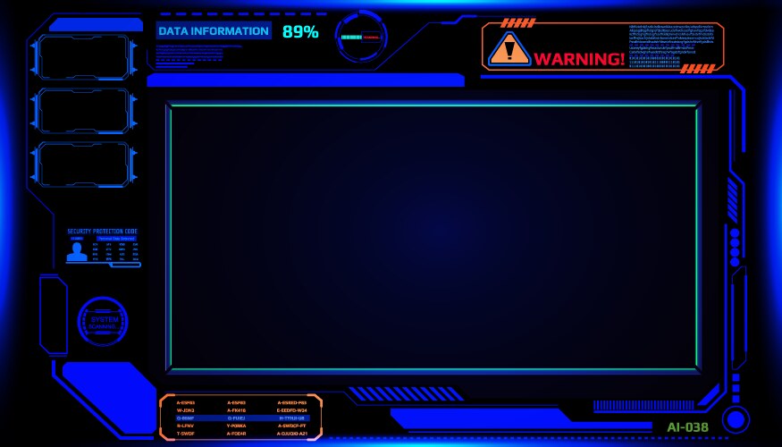 Hud green virtual element futuristic screen Vector Image