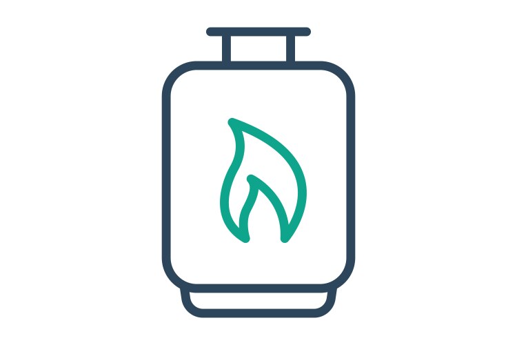 Propane icon gas cylinder with fire related Vector Image