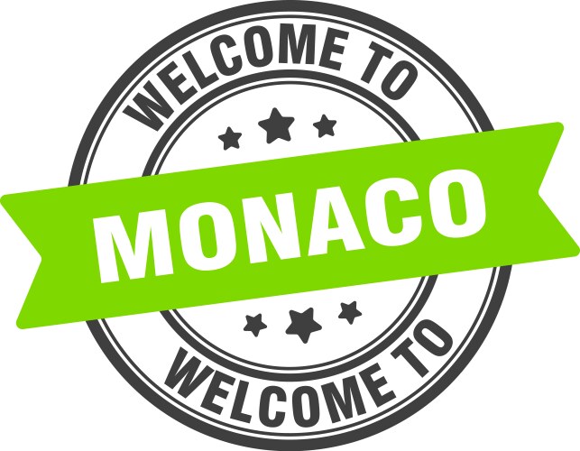 Welcome to monaco stamp round sign Royalty Free Vector Image