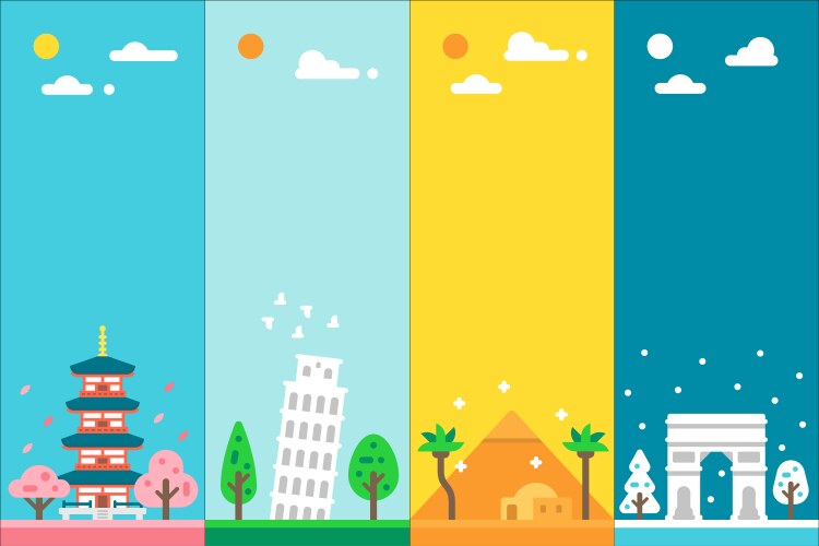 Nature landscapes four seasons months calendar Vector Image