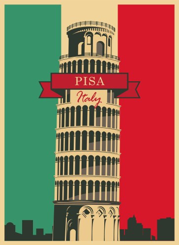 Famous italian landmark pisa tower coliseum Vector Image