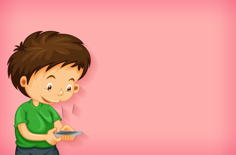 Kids using mobile phone cartoon Vector Images & Graphics for Commercial ...
