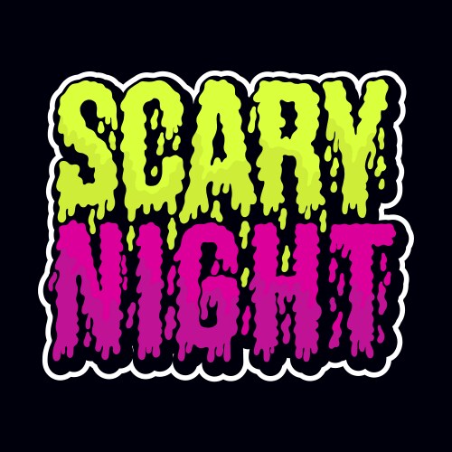 Scary night lettering Royalty Free Vector Image