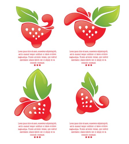 Sticker design with strawberry isolated Royalty Free Vector