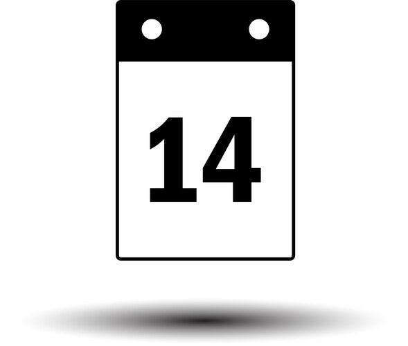 February 22 flat daily calendar icon date Vector Image