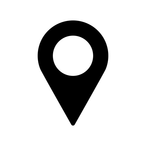 Location pin glyph icon and gps symbol Royalty Free Vector