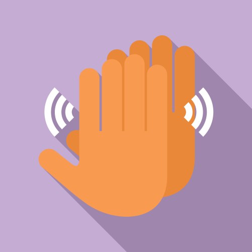Two hands clapping making sound Royalty Free Vector Image