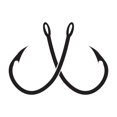 Fishing rods crossed Royalty Free Vector Image