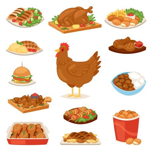 Chicken rice Royalty Free Vector Image - VectorStock