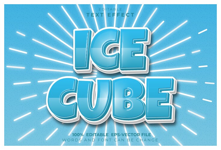 Ice age editable text effect 3d cartoon style Vector Image
