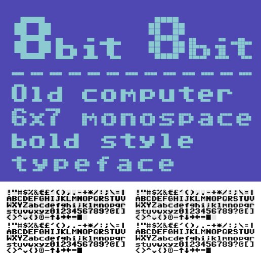 8 bit font Royalty Free Vector Image - VectorStock