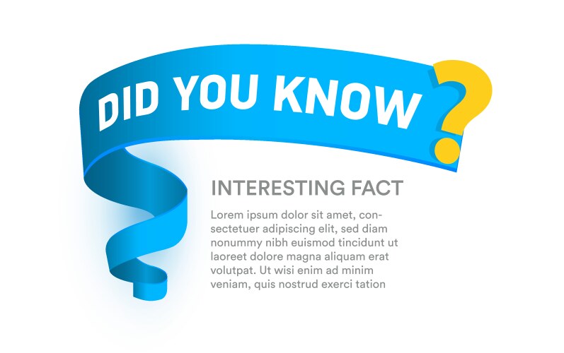 Did you know message label with question mark Vector Image