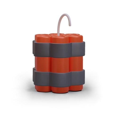 Poster with 3d realistic red dynamite fuse Vector Image