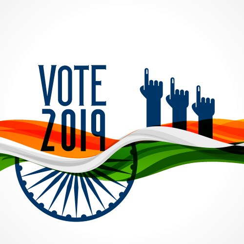 Hand with voting sign of india Royalty Free Vector Image