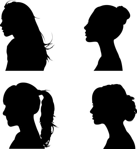 Women Side Profile Silhouette Vector Images (over 1,100)