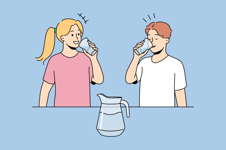 Person Drinking Water Vector Images (over 6,200)