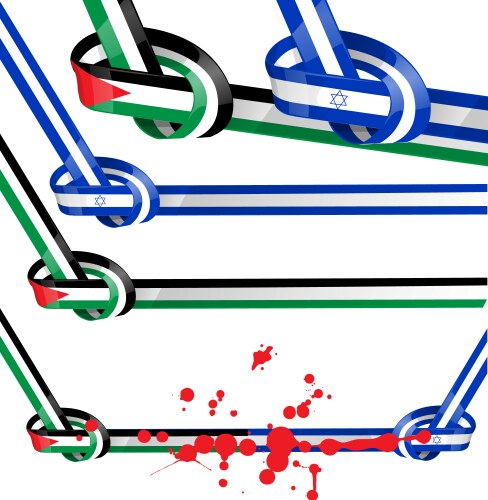 Horizontal frame and border with palestine flag Vector Image