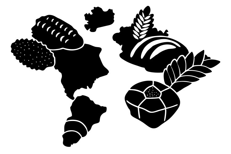 Minimalist bread basket silhouette Royalty Free Vector Image