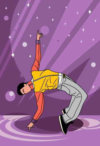 Dance poster with black guy dancer Royalty Free Vector Image