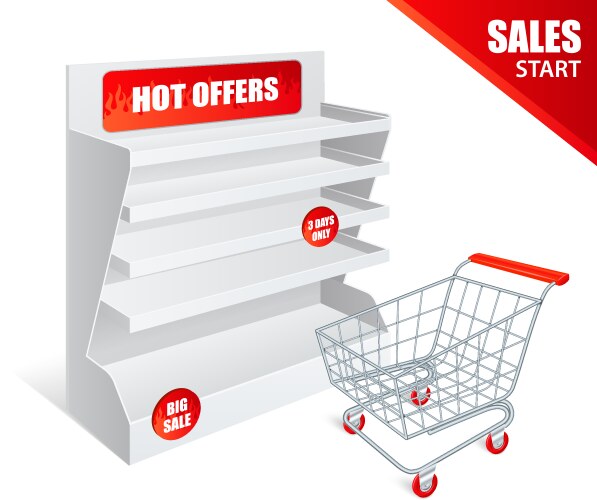 White shelf set Royalty Free Vector Image - VectorStock