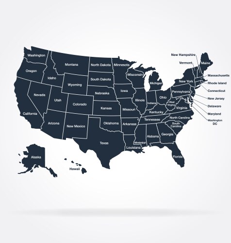 United States States Map Royalty Free Vector Image