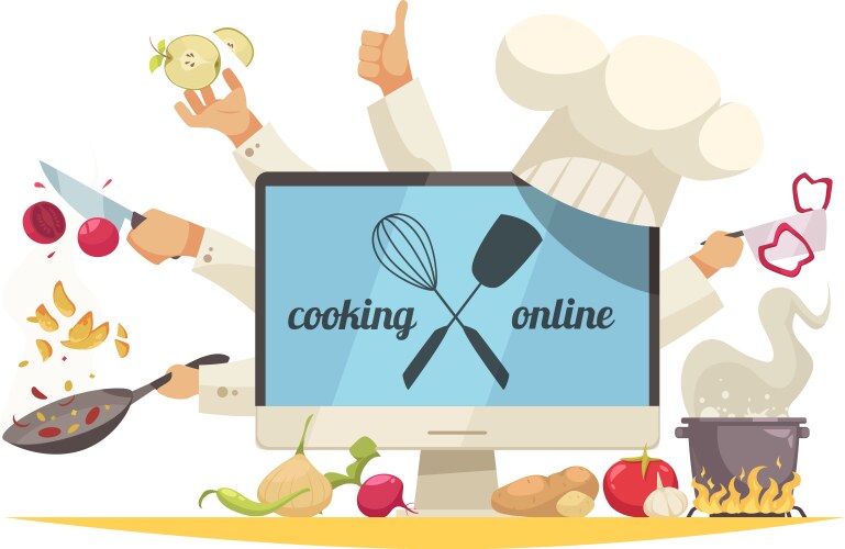 Cooking classes labels logos set best chef emblem Vector Image