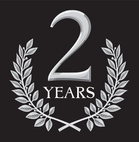 Template 2 years anniversary Royalty Free Vector Image