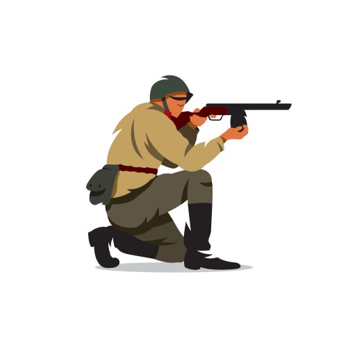 Soldier military of army icon cartoon Royalty Free Vector
