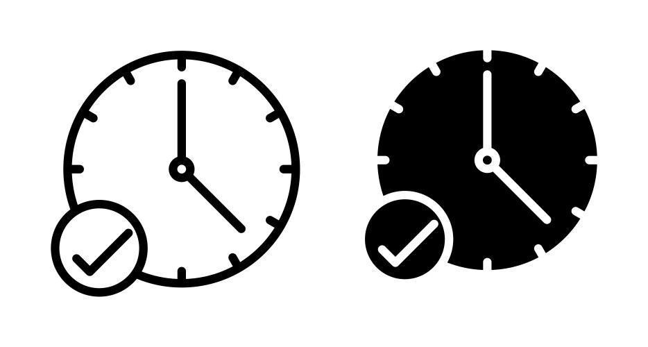 Time check icon Royalty Free Vector Image - VectorStock