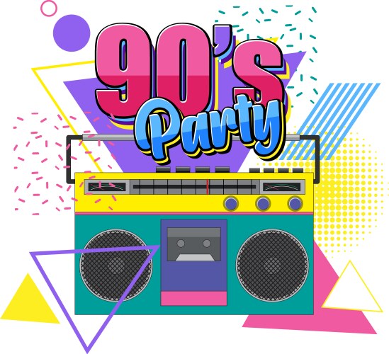 Back to the 90s banner template Royalty Free Vector Image