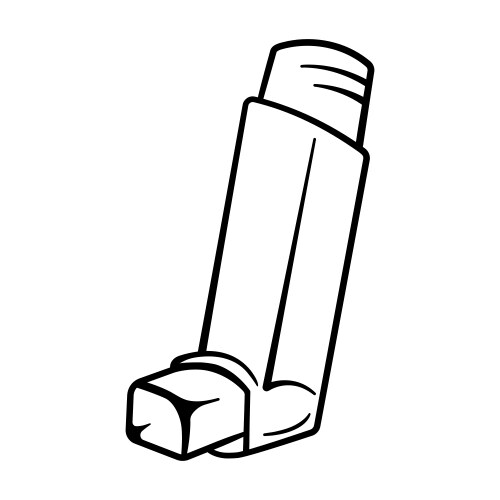 Inhaler outline icon breathing asthma Royalty Free Vector