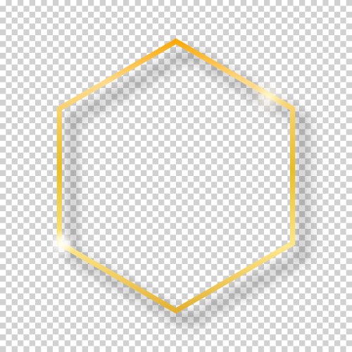 Golden frame and glitter isolated transparent Vector Image