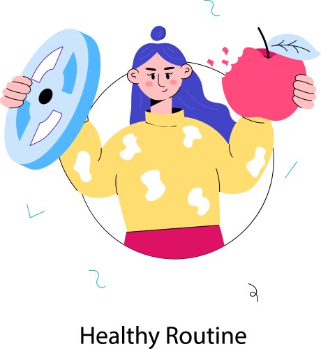 Healthy routine Royalty Free Vector Image - VectorStock