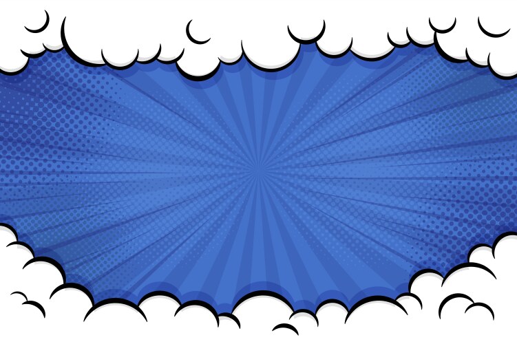 Pop art comic background with cloud and shine Vector Image