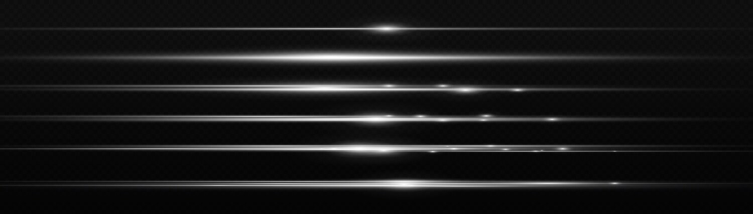 White glowing rays sparkle horizontal light line Vector Image