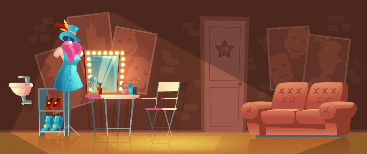 Interior design dressing room Royalty Free Vector Image