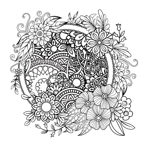 Floral mandala pattern Royalty Free Vector Image