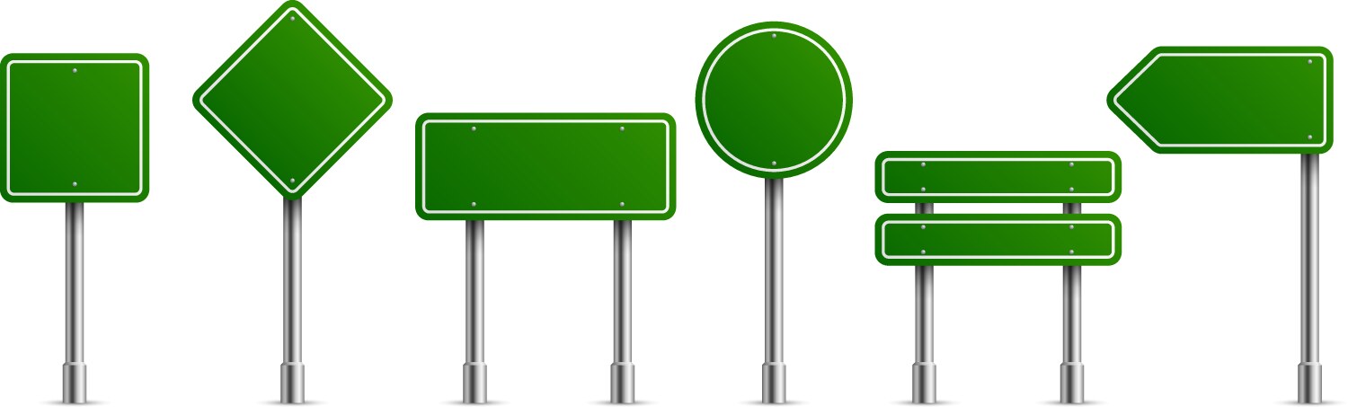 Traffic road realistic signs signage signal Vector Image