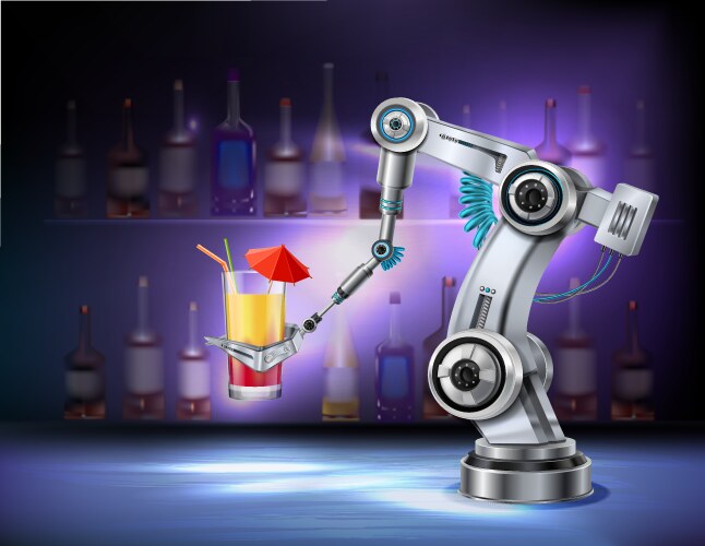 Robotic arm poster Royalty Free Vector Image - VectorStock