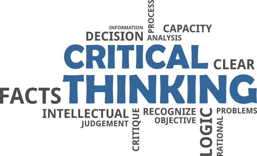 Critical thinking concept with icons and signs Vector Image