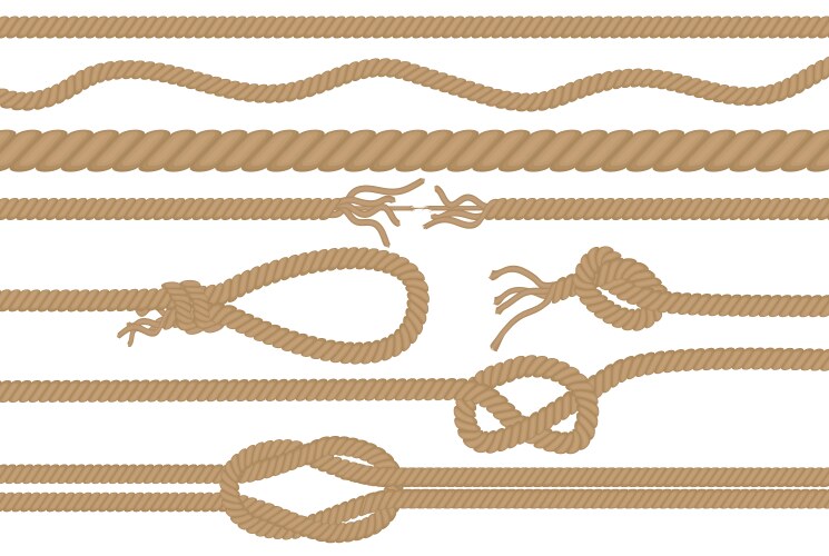 Rope design elements Royalty Free Vector Image
